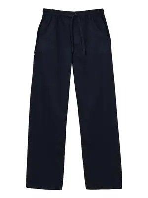 LEMAIRE Drawstring-waist Straight-leg Trousers - Black