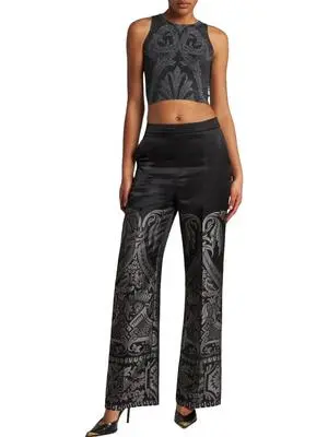 Etro Metallic-effect Jacquard Tank Top - Black
