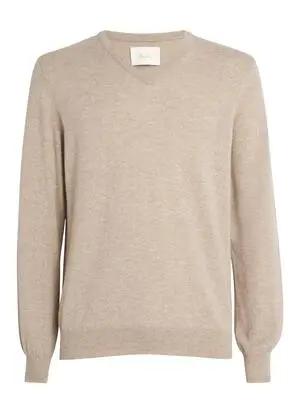 Harrods Cashmere V-neck Sweater - Beige