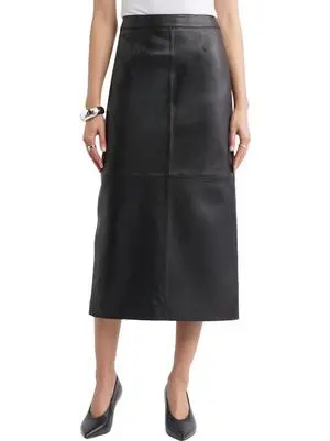 Nordstrom Leather Pencil Skirt - Black