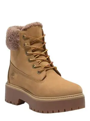 Timberland Stone Street Waterproof Platform Boots - Wheat Nubuck