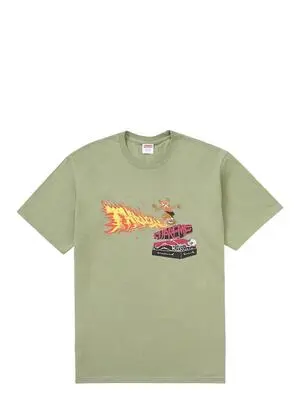 Supreme Thrasher Back Tail Tee Shirt Olive
