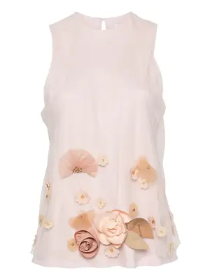VIKTOR & ROLF Viktor & Rolf Floral-Appliqué Sleeveless Blouse