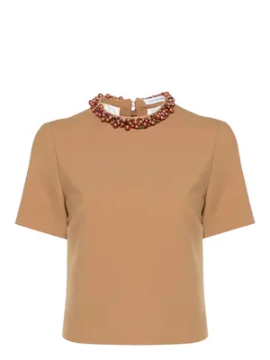Viktor & Rolf Bead-embellished Top - Brown