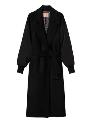 TWINSET Belted Felted Coat - Black