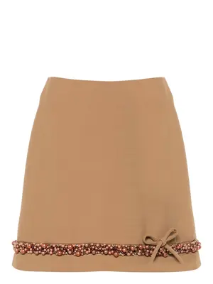 Viktor & Rolf Pearl-embellished Mini Skirt - Brown