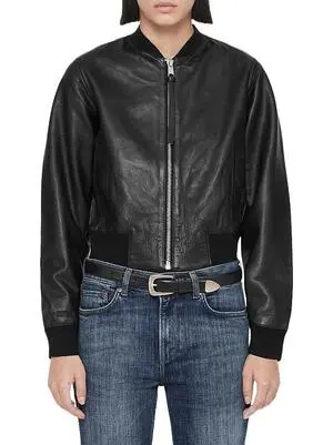 ALLSAINTS Orten Leather Bomber Jacket - Black
