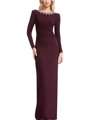 Dress The Population Anne Gown - Dark Cherry