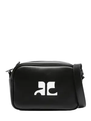 COURREGES RE EDITION Leather Camera Bag - Black