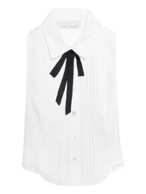 Fleur Du Mal Bib Top With Removable Necktie - Ivory