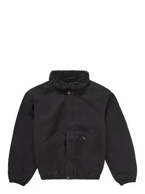 Supreme Faux Shearling Lined Bomber Jacket - Black