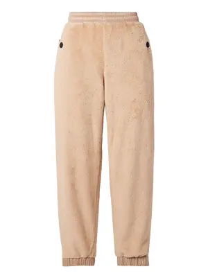 Moncler Nylon Laqué-trimmed Polartec Fleece Track Pants - Neutrals