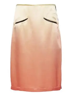 JIL SANDER Ombré Satin Midi Skirt Multi