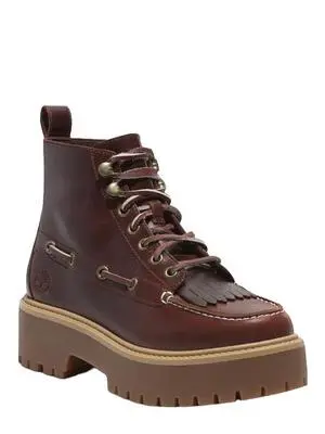 Timberland Stone Street Platform Hiking Boots - Burgundy Full Grain