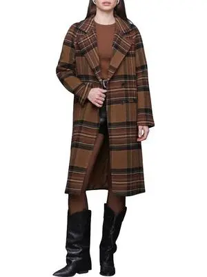 Avec Les Filles Walker Raglan Coat - Black-brown Plaid