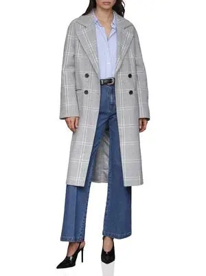 Avec Les Filles Walker Raglan Coat - Light Grey Plaid