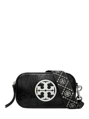 Tory Burch Tory Burch Mini Miller Crinkle Leather Crossbody Bag Black