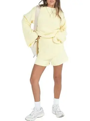 Princess Polly Ottoman Stitch Sweater And Shorts Set - Yellow