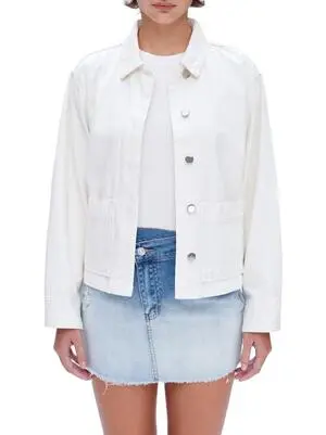 BAYEAS Oversized Denim Jacket - White