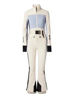 Moncler Belted Color-block Ski Suit - Ecru