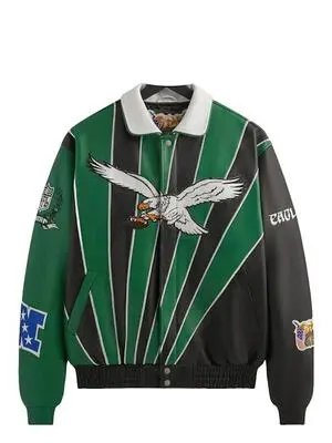 Kith X Jeff Hamilton Nfl Eagles Leather Varsity Jacket - Multicolor