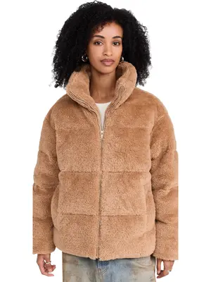 UGG Emmalyn Fluff Puffer Jacket - Camel