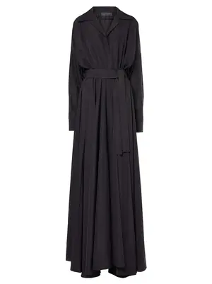 Norma Kamali Belted Oversized Shirt Dress - Black
