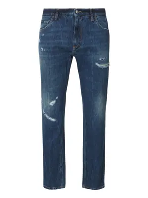 Dolce & Gabbana Distressed Straight Jeans - Blue