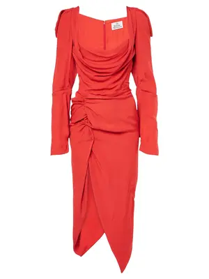 VIVIENNE WESTWOOD Panther Draped Midi Dress - Red