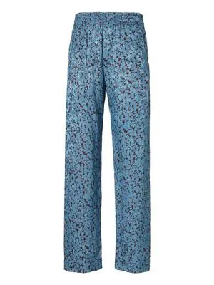 Dries Van Noten Printed Straight Leg Trousers - Blue