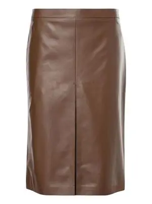 TOD'S Leather Pencil Skirt - Brown