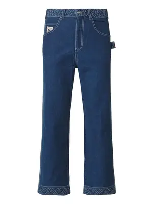 BODE Knolly Brook Embroidered Wide-leg Jeans - Blue