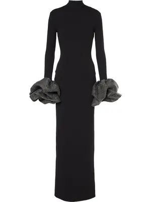 Solace London Viviana Embellished Gown - Black