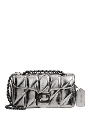COACH Coach Tabby 20 Quilted Metallic Leather Shoulder Bag Anthracite