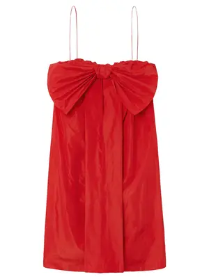 Bernadette Estee Bow-embellished Mini Dress - Red