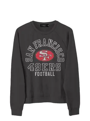 Junk Food Clothing NFL San Francisco 49ers Flocked Raglan Crew Fleece Sweatshirt San Francisco Ers