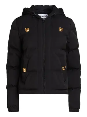 Moschino Quilted Shell Hooded Jacket - Black