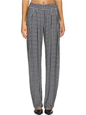 Norma Kamali Low Rise Pleated Trousers - Large Houndstooth