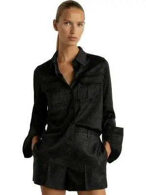 REISS Reiss Hettie Herringbone Jacquard Shirt