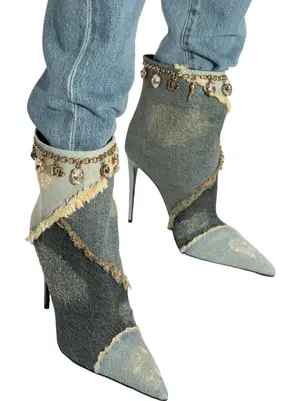 DOLCE & GABBANA Dolce & Gabbana Distressed Denim Boots