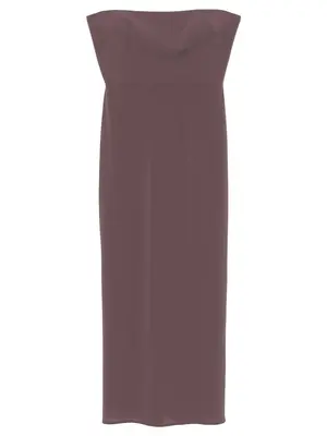 Alex Perry Crepe Strapless Maxi Dress - Brown