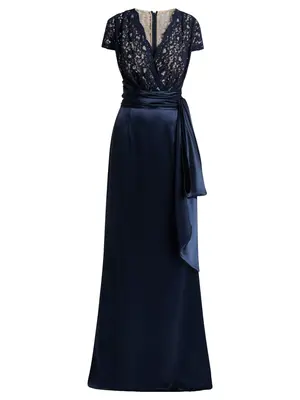 Talbot Runhof V-neck Gown - Blue