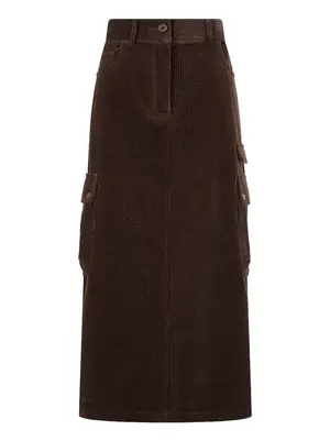 STUDIO TOMBOY Corduroy Cargo Skirt - Brown