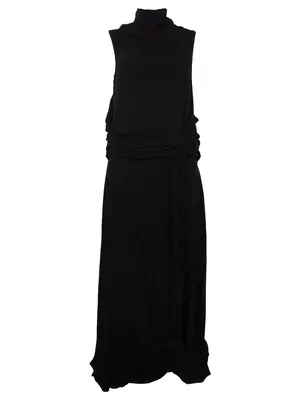 JW Anderson Twisted Sheer Midi Dress - Black