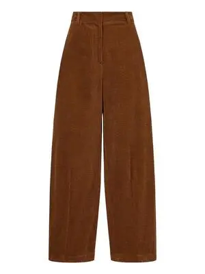 STUDIO TOMBOY Corduroy Wide-leg Trousers - Brown