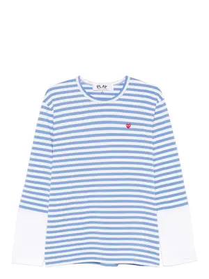 Play Comme Des Garcon Mini Heart-patch T-shirt - Blue