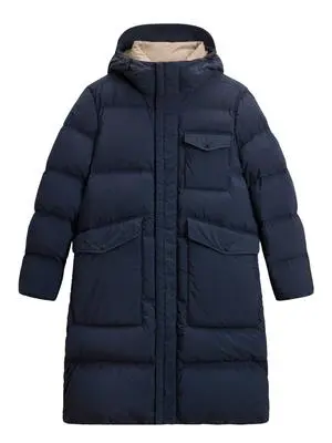 Woolrich Quilted Down Parka Coat - Blue