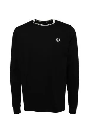 Fred Perry Logo Long-sleeved T-shirt - Black