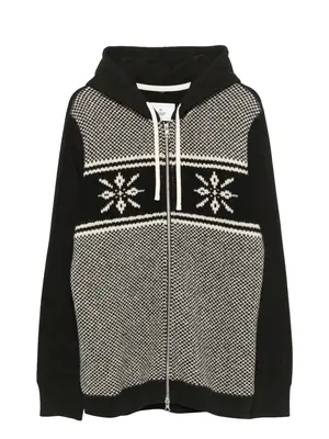 Junya Watanabe Intarsia-knit Hoodie - Black