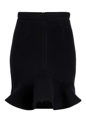 Patou Ruffle Hem Mini Skirt - Black